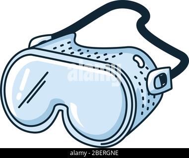cartoon safety goggles Stock Vector Art & Illustration, Vector Image ...