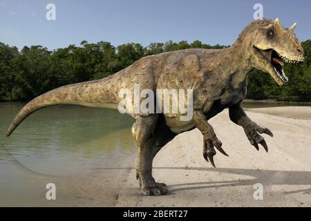 Allosaurus dinosaur, side view Stock Photo - Alamy