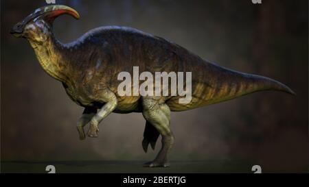 Parasaurolophus dinosaur, side view Stock Photo - Alamy