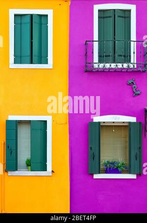 Classic Italian window with blinds Stock Photo - Alamy