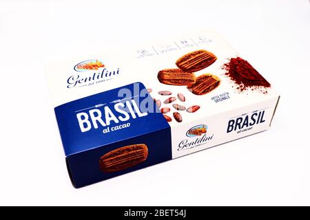 Brasil Cocoa Biscuits Produced in Italy by P. Gentilini, Rome Stock ...