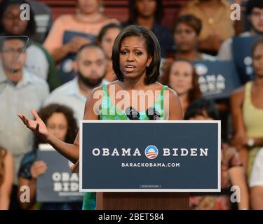MIAMI LAKES, FL - JULY 10: First lady Michelle Obama speaks to ...