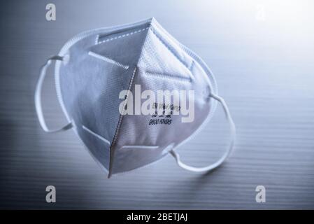 Surgical mask KN96 marked with logo used for self protection from ...