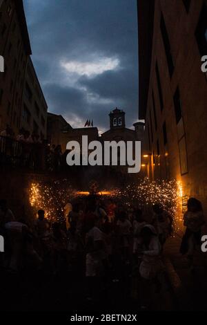 International contest of fireworks of San Fermín. fireworks, popular ...
