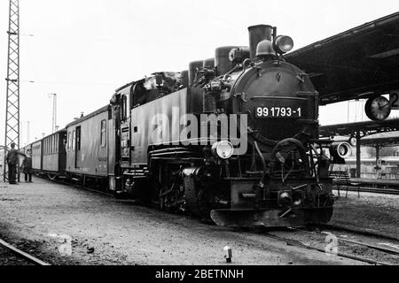 A narrow gauge steam train at Radbeul, Germany in 1990 Stock Photo - Alamy