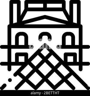 Vector line illustration of the Louvre Museum, Paris, France Stock ...