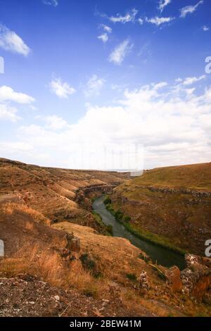 Aras river valley, Mountain landscape, West Azerbaijan Province, Iran ...