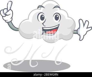 Cloudy windy mascot character design with a menu on his hand Stock ...