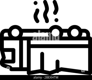 Accident line icons, linear signs, vector set, outline concept ...