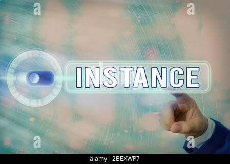 Conceptual hand writing showing Instance. Concept meaning an example or ...