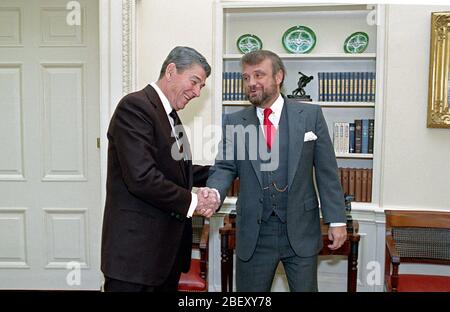 1/13/1989 President Reagan during a photo op. with Tony Dolan in the ...