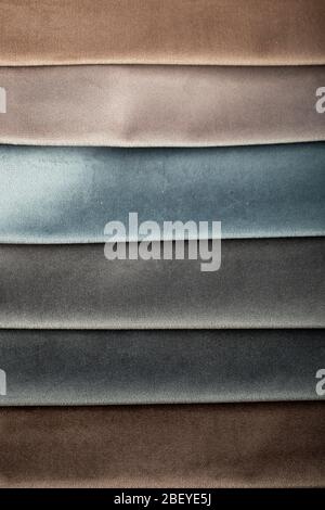 Grey and blue color tailoring leather tissues in catalog Stock Photo ...