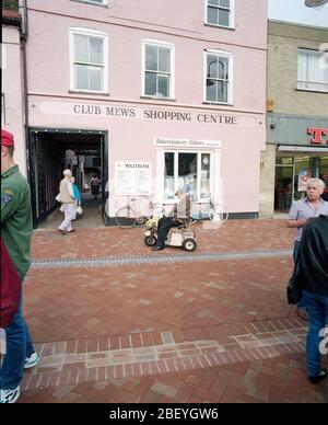 1992, Ely town Centre, and market place, east England, UK with people ...