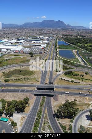 Aerial photo of N2 freeway and construction Stock Photo - Alamy