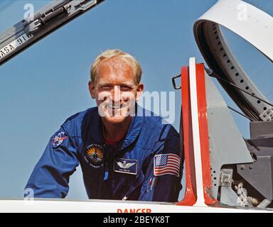 (August 1990) --- Astronaut Charles D. (Sam) Gemar, prepares to climb ...