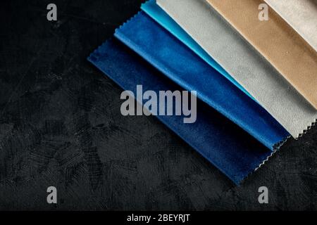 Blue and grey color tailoring leather tissues in catalog Stock Photo ...