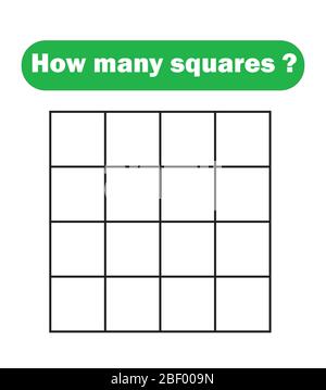 How many squares? Mathematics education game Stock Vector Image & Art ...