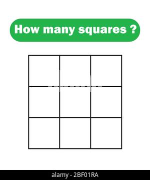 How many squares? Mathematics education game Stock Vector Image & Art ...