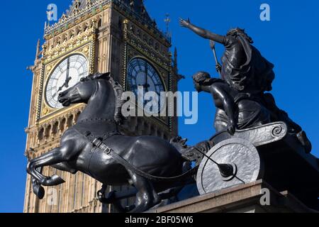 Boadicea and Her Daughters in front of The Elizabeth Tower (Big Ben ...