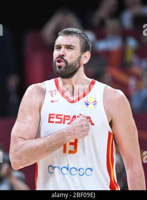 Marc Gasol (Spain) celebrating the win in Semifinals against Australia ...