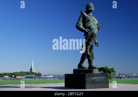 Liberation Monument - Liberty State park WW2 memorial - shows a US ...