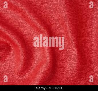 natural bright red cowhide texture, full frame, scarlet color Stock ...