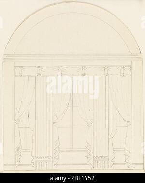 window wall, elevation, architectural drawing, tracing paper; Pencil ...