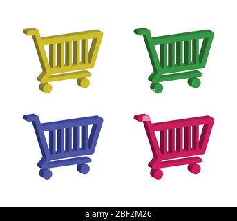shopping cart icon illustrated in vector on white background Stock ...