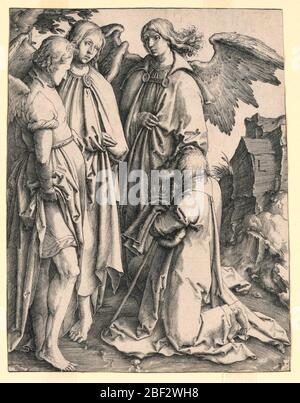 'Abraham and the Three Angels' is a biblical scene depicting the moment ...
