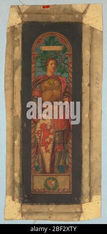 Study of 'Courage' for Memorial Window to Jacob Dolson Cox, Oberlin ...