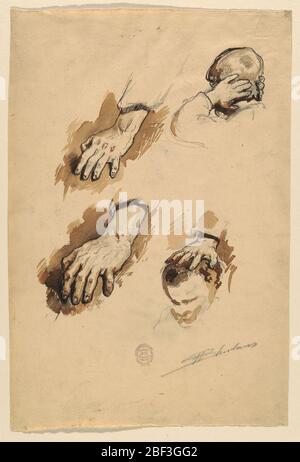 Two hands are shown, the right hand holds a black cup on a saucer ...