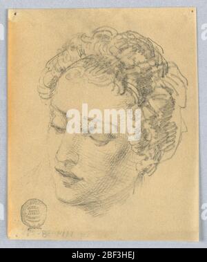 Sketch of a Womans Head. Sketch of a woman's face, looking up to the ...