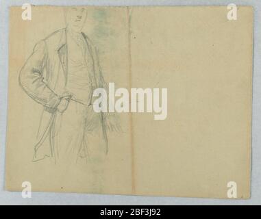 Drawing, Sketch for Portrait of Mr. Samuel Ward Sr., Standing with Hand ...