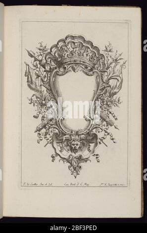 Cartouche Topped by Rococo Crown Livre de Cartouches Reguliers Book of ...