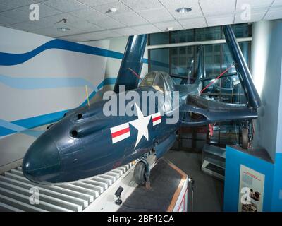 First all-jet, aircraft carrier-based fighter plane. Single-seat, twin ...