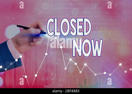 Conceptual hand writing showing Closed Now. Concept meaning of a ...