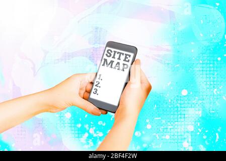 Text sign showing Site Map. Business approach designed to help both ...