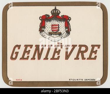 Rare stylish unused and new decorated vintage jenever label from gin ...