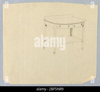 Drawing, Design for Serving Table with Convex Front; Designed by A.N ...