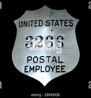 Postal clerk chest badge number 14694. U.S. Post Office Department ...