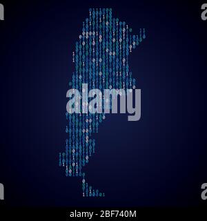 Network map of Argentina. Country digital connections map. Technology ...