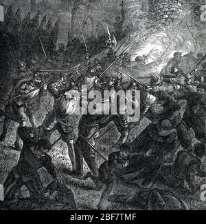 Massacre of the French at Fort Caroline, St. Johns River, French ...