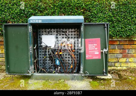 Virgin Media cable broadband box connection Fibre cable fast internet ...