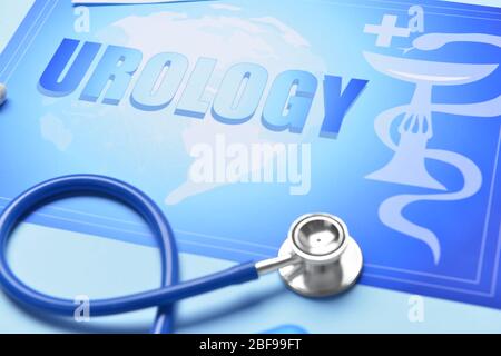 Paper sheet with text UROLOGY on color background Stock Photo - Alamy
