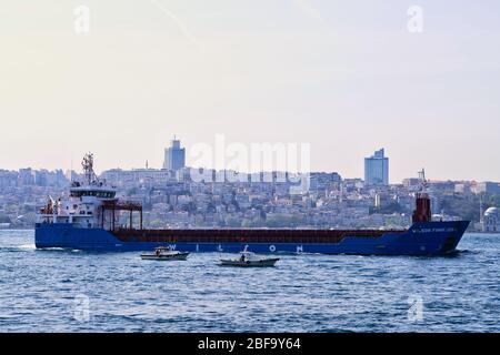 Container ship passing through Istanbul Strait Stock Photo - Alamy