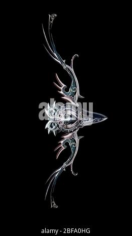3D render- ancient bow weapon for war isolated on black Stock Photo - Alamy