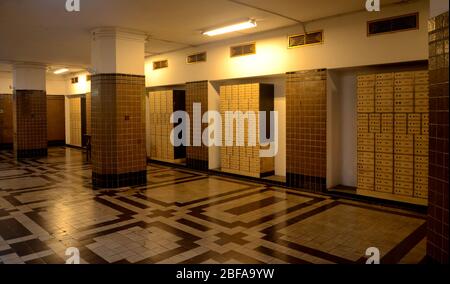 An empty safety deposit boxes room inside a bank Stock Photo - Alamy