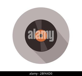 Illustrated vintage turntable isolated on white background with retro ...
