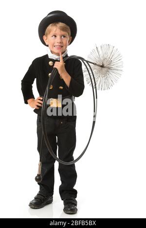 Blond boy in chimney sweep outfit Stock Photo - Alamy