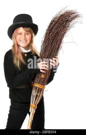 Chimney sweeper child isolated on white Stock Photo - Alamy